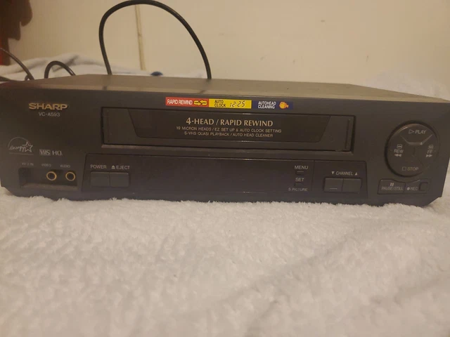 SHARP VCR VHS VC-A593U 4-Head VCR HI-FI HQ VHS Player Recorder Read ...