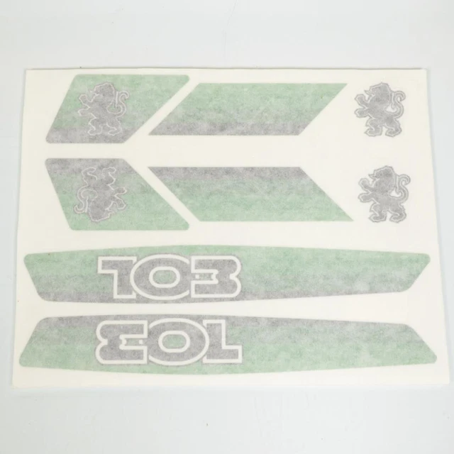 PLANCHE 8 AUTOCOLLANT sticker pour mobylette Peugeot 103 vert / noir ...