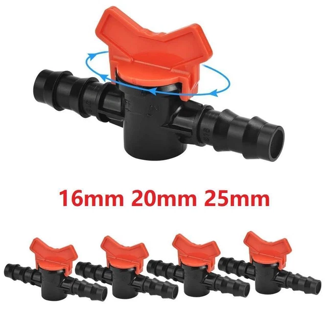 16MM 20MM 25MM Drip Irrigation Switch Gate Valves Double Barbed Control ...