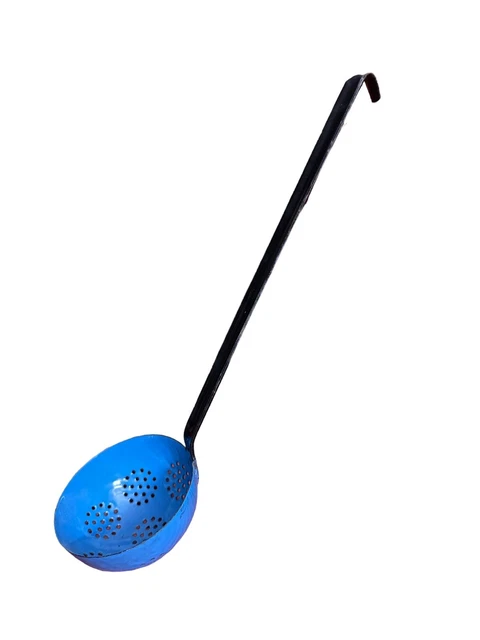 ENAMELWARE BLUE AND Black Dipper/ Strainer Graniteware Poland $20.48 ...