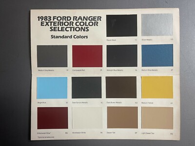 1983 FORD RANGER Color Chart Showroom Sales Folder / Brochure RARE ...