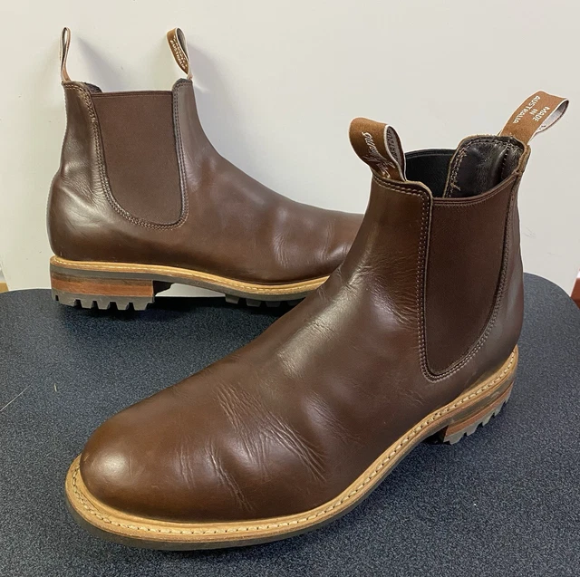 RM WILLIAMS BOOTS Mens AU 10.5 / US 11.5 Chelsea Brown Leather Gardener ...