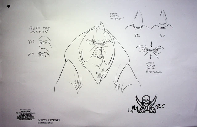 TREASURE PLANET PRODUCTION Animation Character Layout Model SHEET COPY ...