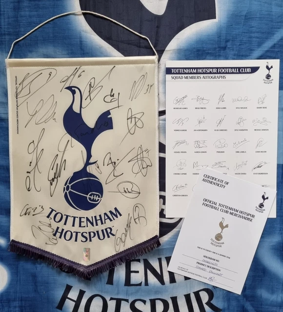TOTTENHAM HOTSPUR OFFICIAL Signed x18 Pennant HARRY KANE Eriksen ...