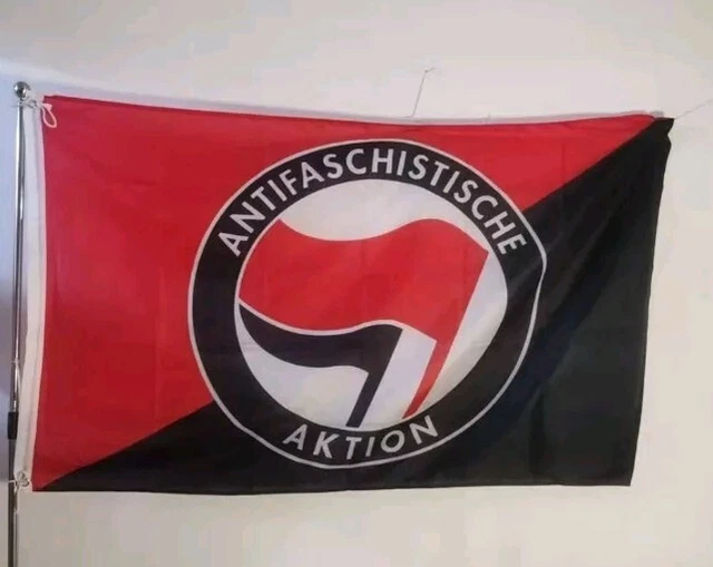 ANTIFA BANNER FAHNE Flagge 90x150cm Links Linke Antifaschistische ...