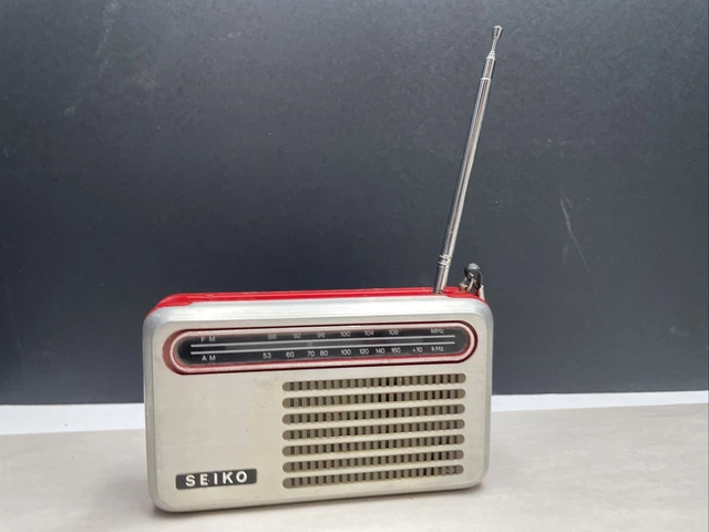 RARE VINTAGE SEIKO transistor radio solid state retro RED! Model S-76 ...