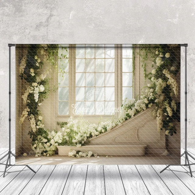 WARM SPRING SUNSHINE Window White Floral Backdrop $37.90 - PicClick AU
