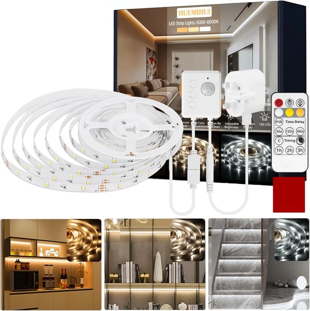 5M MOTION ACTIVATED LED Strip Lights, Ultra Brighter Lights £22.29 ...