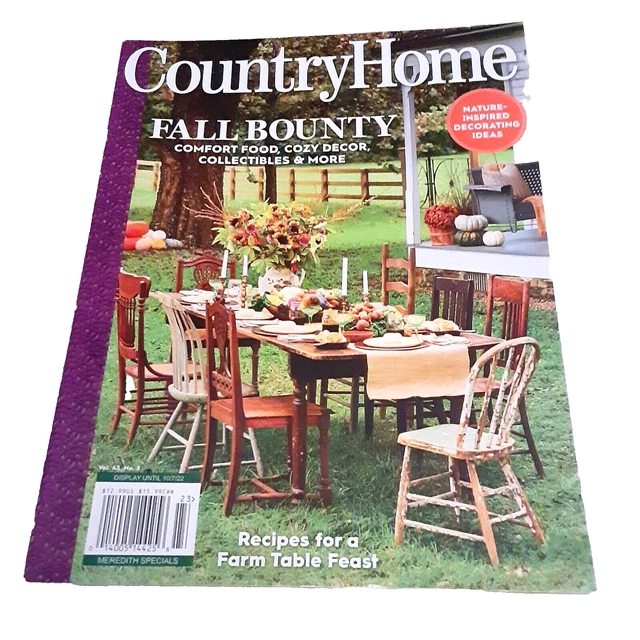 COUNTRY HOME MAGAZINE Fall 2022 Fall Bounty nature inspired decor £7.64 ...
