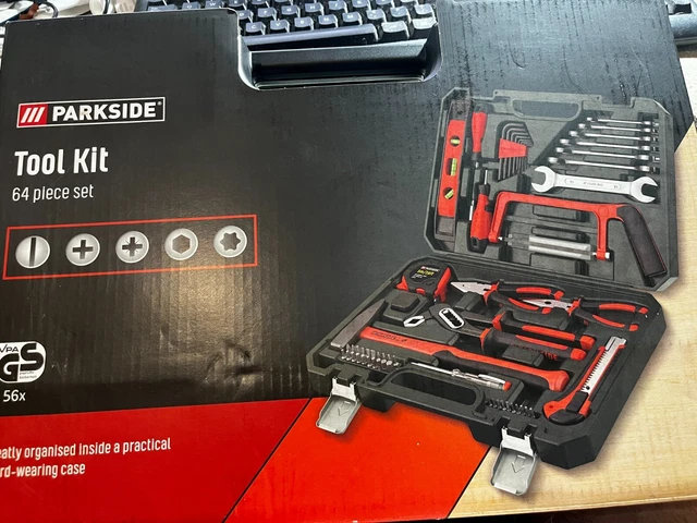 PARKSIDE TOOL KIT 64 Piece Set with case £39.90 - PicClick UK