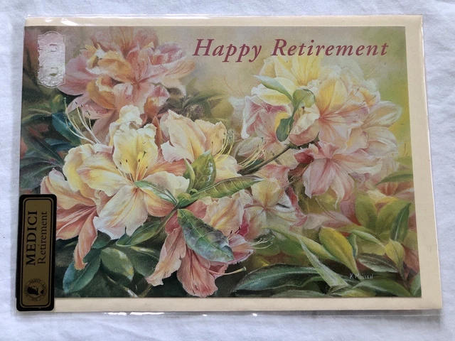 MEDICI SOCIETY HAPPY Retirement Greetings Card Flowers Kay Mullen ...