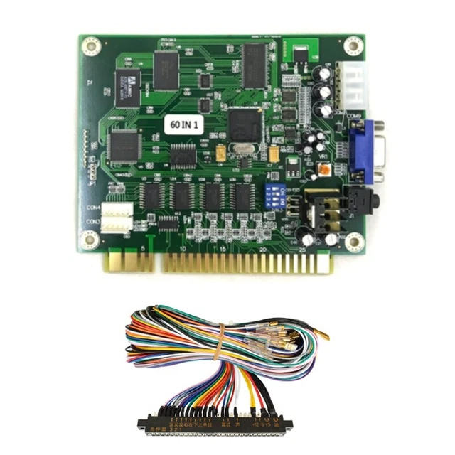 SCHEDA PCB MULTICADE 60 in 1 con uscita VGA cavo 28P per Jamma Arcade S2D85547 EUR 54,97 ...