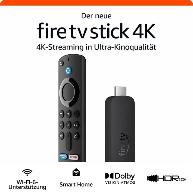DER NEUE AMAZON Fire TV Stick 4K Ultra HD, Wi-Fi 6, Dolby Vision/Atmos ...