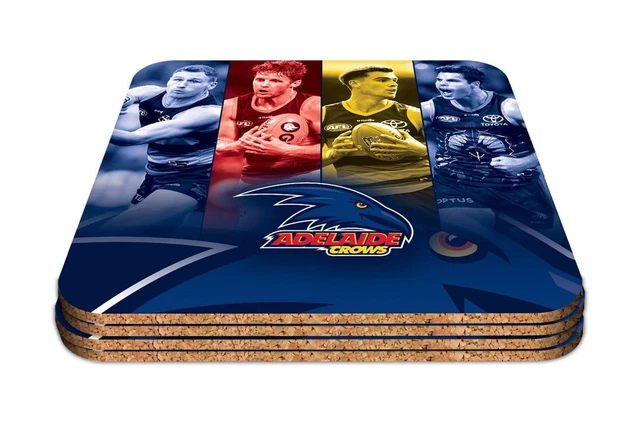 ADELAIDE CROWS AFL Player Quality Cork Coasters Set of 4 EOFY Sale $9. ...