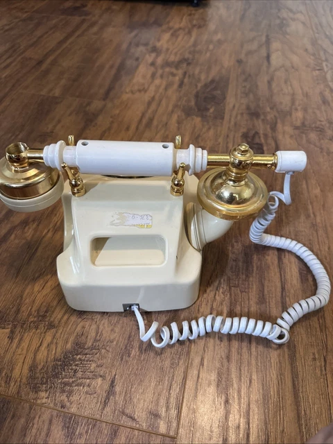VINTAGE 1970S COQUETTE Rotary French Princess Style Telephone Ivory ...