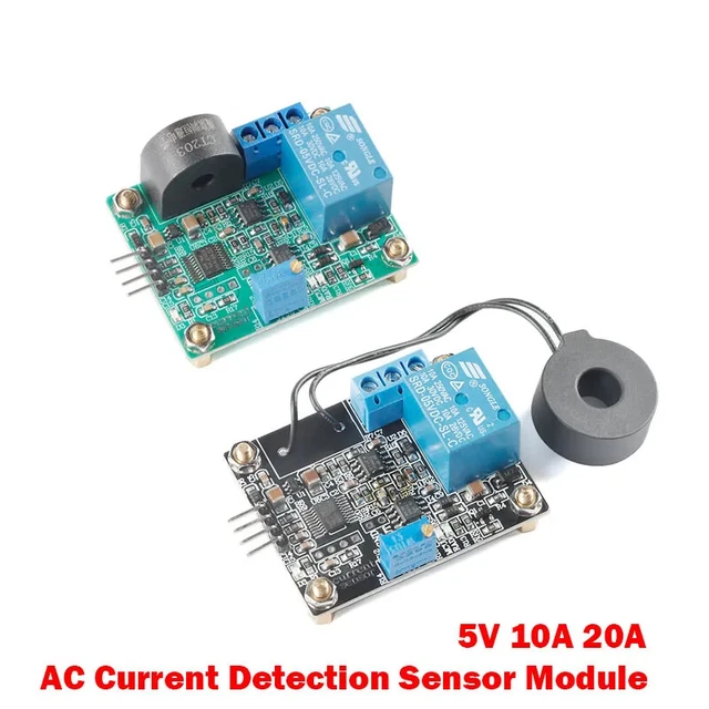 AC CURRENT DETECTION Sensor Module with Relay Overcurrent Protection 5V ...