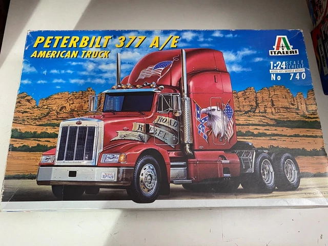 ITALERI 1:24 SCALE PETERBILT 377 A/E American truck part assembled ...