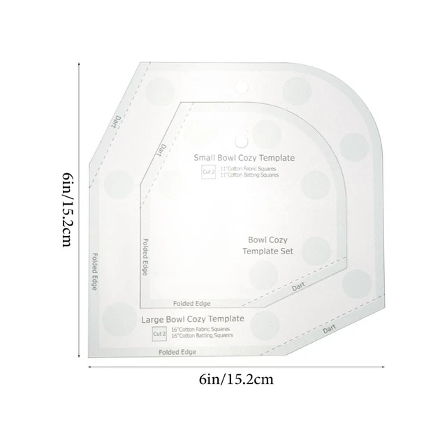 ACRYLIC BOWL COZY Pattern Template Bowl Wrap Sewing Template Ruler $23. ...