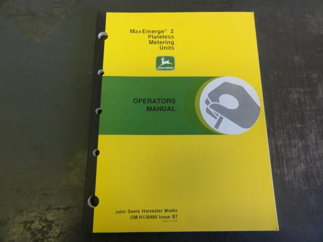 JOHN DEERE MAX Emerge 2 Plateless Metering Units Operators Manual OM ...