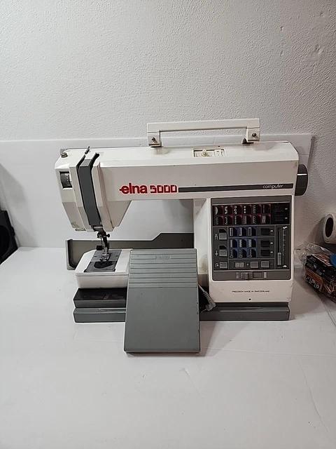 ELNA 5000 COMPUTER Sewing Machine With Foot Pedal No Power Cord. Works ...