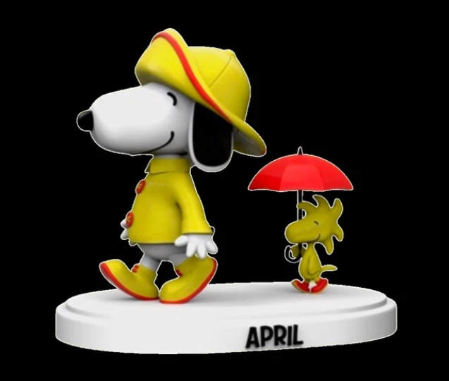 UNPAINTED SNOOPY APRIL Showers Diorama 3D Printed Model Kit 6" Tall (4 ...