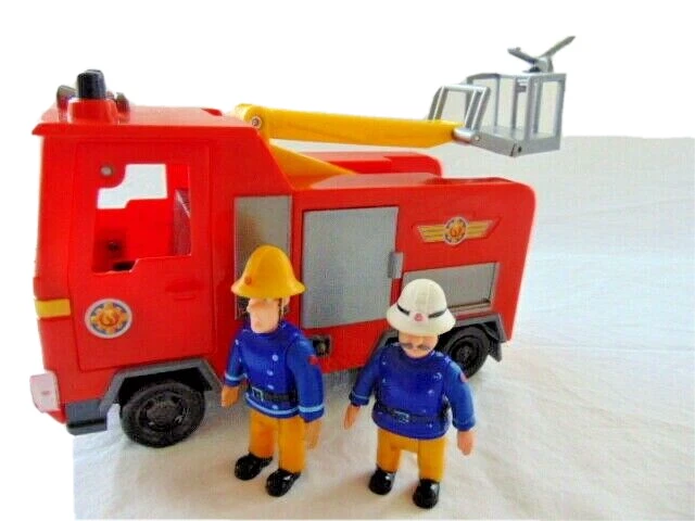 FIREMAN SAM AND Station Officer Steele With Push Along Jupiter Fire ...
