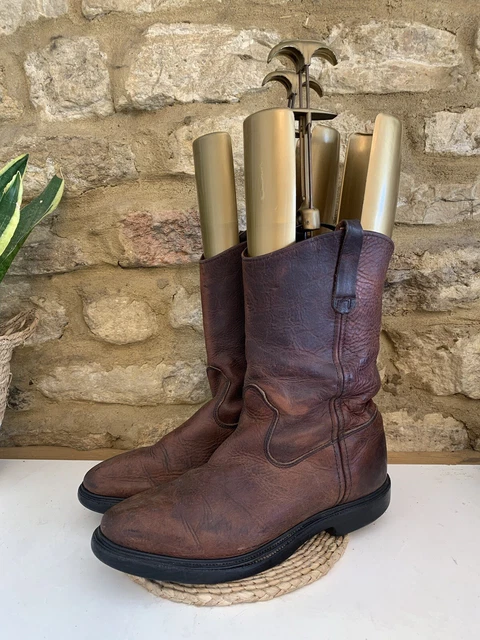 RED WING PECOS Rigger Boot Cowboy Boot Uk 7.5 Made In USA Western Mid ...