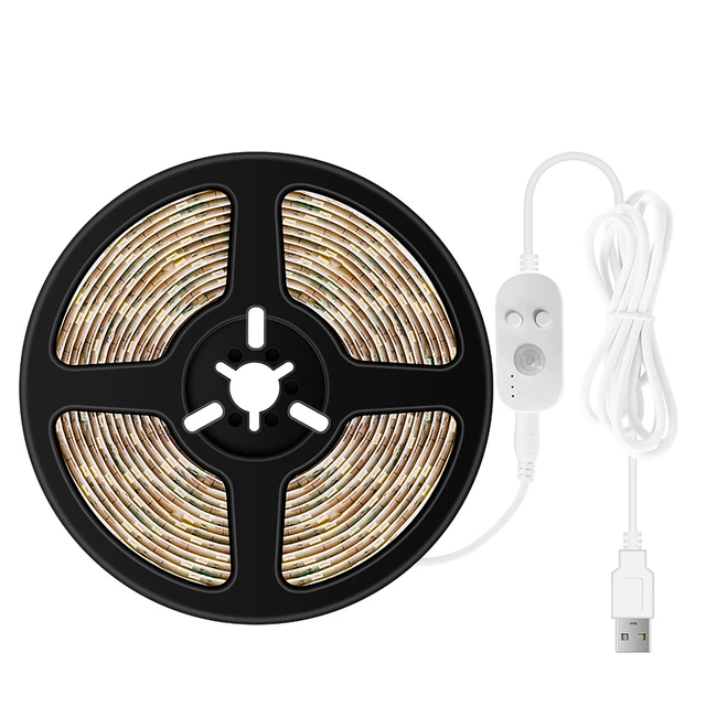 USB DIMMABLE LEDS Strips Light PIR Motion Sensor 4m 240LEDs Rope Light ...