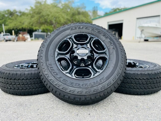 BLACK FORD F250 Wheels Rims Tires F350 2024 2023 2022 Tremor Factory ...