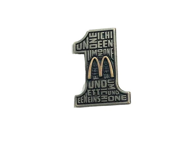 MCDONALDS NUMBER ONE Pin Uno Employee Uniform Lapel Pin Advertising ...