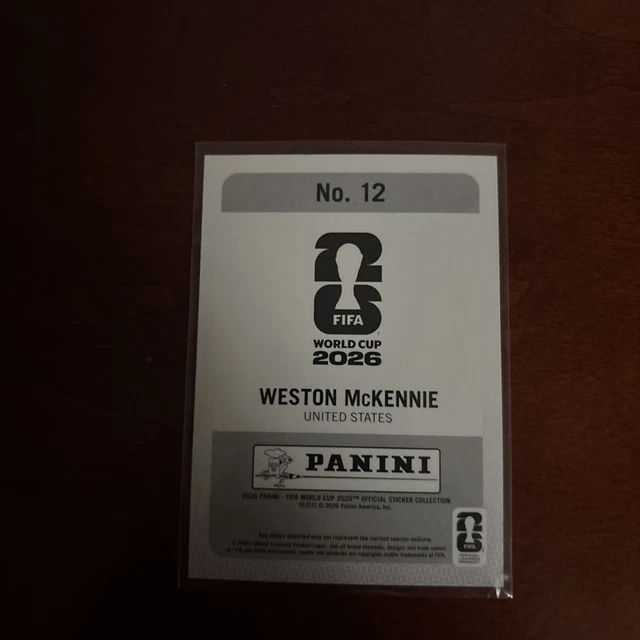PANINI FIFA WORLD Cup 2026 Official Card #12 Weston McKennie USA ...