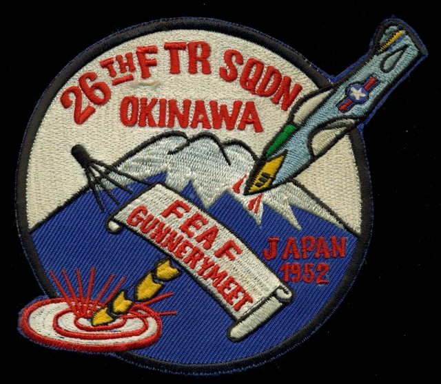 USAF 26TH FIGHTER Squadron Naha AB Okinawa Gunnerymeet 1952 Patch S-11 ...
