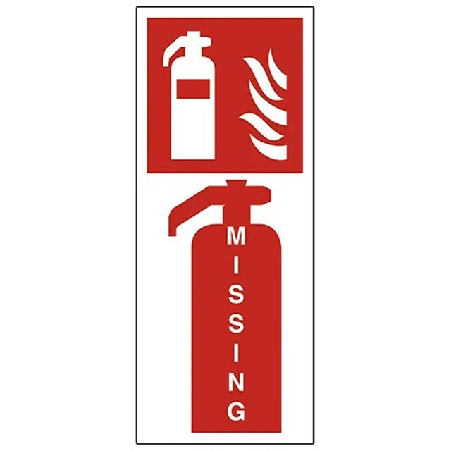 MISSING EXTINGUISHER SAFETY Sign Info High Quality 80 x 200 x 1mm Rigid ...