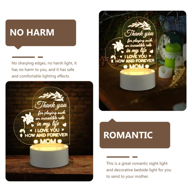 4 Sets Night Light Decor Flashing Mom Birthday Lamp Grandma T Mother