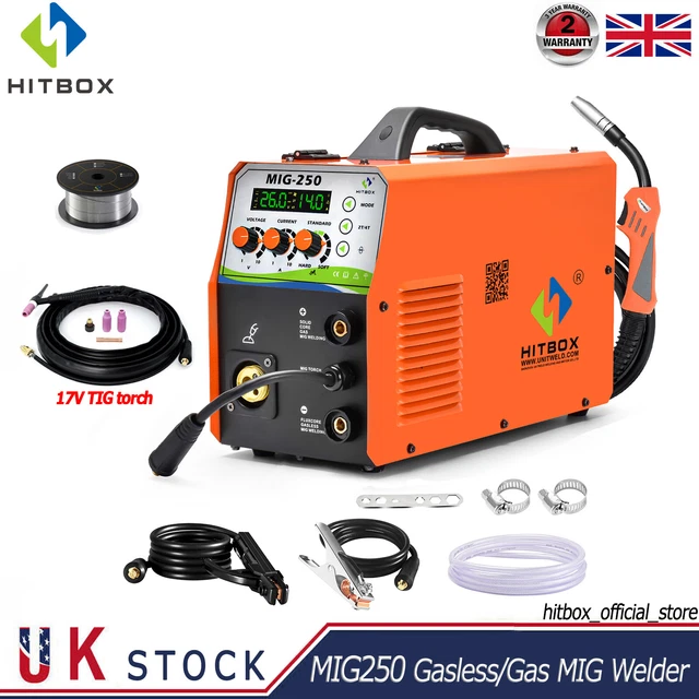 HITBOX 4 IN 1 MIG Welder Gas/Gasless 220V MIG MMA TIG Electric Welding ...