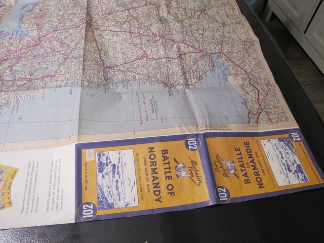 ANCIENNE CARTE MICHELIN Numéro 102, Bataille de Normandie Juin, Juillet ...
