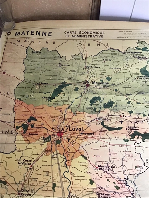 REPRODUCTION CARTE DE la Mayenne en 1967 MDI EUR 15,00 - PicClick FR