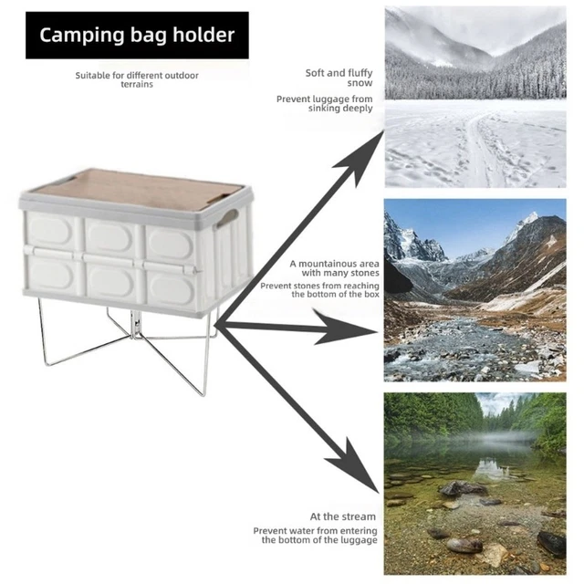 CAMPING FOLDING COOLERS Box Stand Fridge Ice Box Holder Storage Box ...