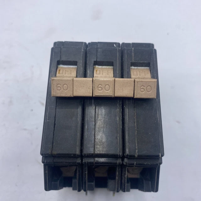 CUTLER HAMMER CIRCUIT Breaker 3 Pole 60A 240VAC Type CH Class CTL Made ...