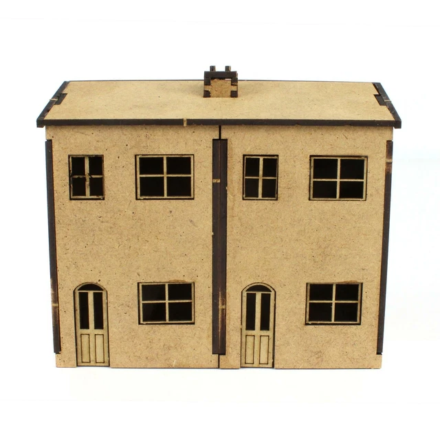 WWS MODEL MAKING MDF Building Low Profile Double House - Track 00/H0 ...