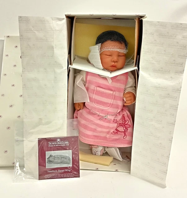 ASHTON DRAKE GALLERIES Newborn Raven Wing Doll 19” Tall Sandy Faber ...