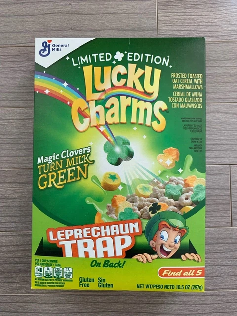 VINTAGE NEW ST. Patrick’s Day lucky charms cereal box, unopened ...