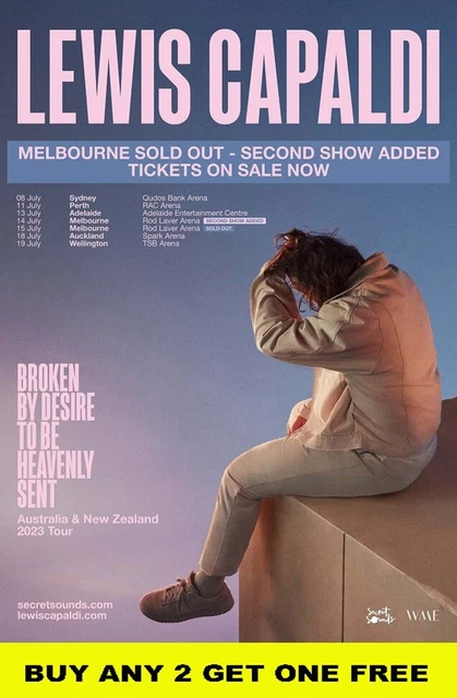 LEWIS CAPALDI 2023 Laminated Australian Tour Poster FREE POSTAGE $14.50 ...