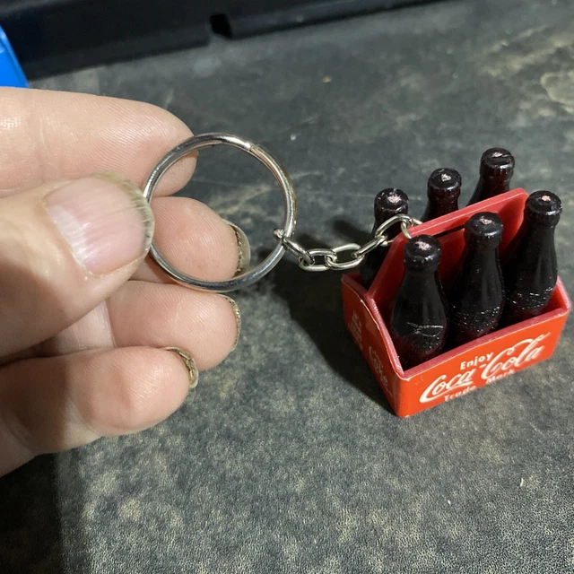 VINTAGE 1980S COCA Cola Keychain Mini Coke Bottles in Crate Six Pack ...