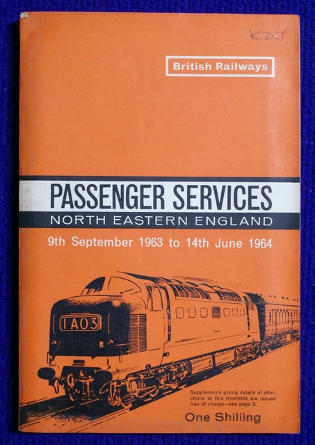 BRITISH RAILWAYS NORTH Eastern England Passenger Rail Map Timetable ...
