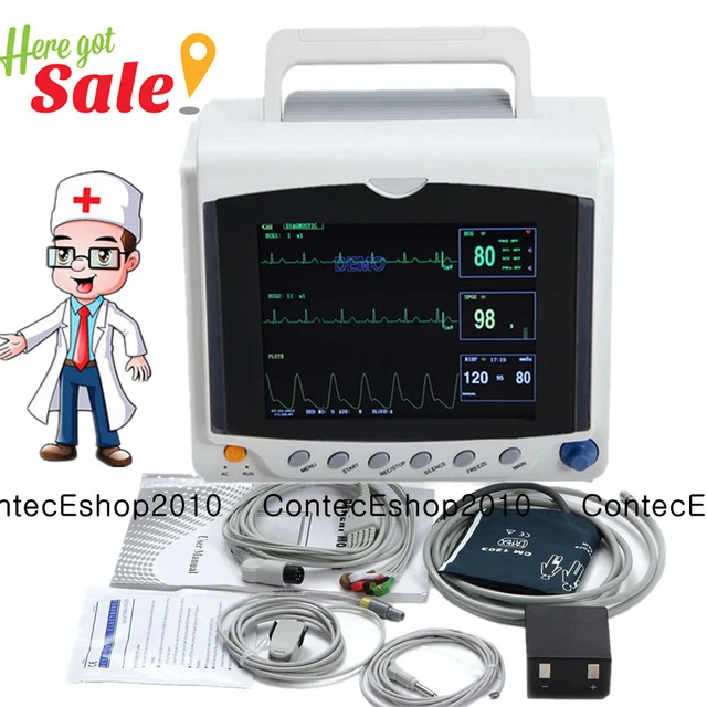CMS6000C ICU VITAL Sign Patient Monitor, ECG NIBP SPO2 RESP TEMP PR CE ...