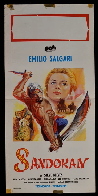 AFFICHE SANDOKAN STEVE Reeves Umberto Lal Salgari Ken Wood B181 EUR 33 ...