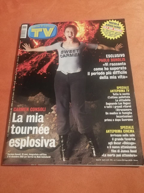 RIVISTA TV SORRISI e canzoni Piero Angela, Carmen Consoli, Pausini ...