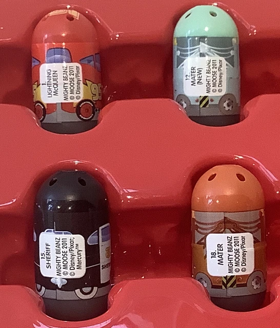 DISNEY PIXAR CARS Mighty Beanz Lightning McQueen, Mater, Sheriff ...