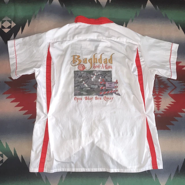 Vintage Bombs Over Baghdad Iraq War Saddam Qusay Uday Bowling Shirt Very Rare 50000 Picclick